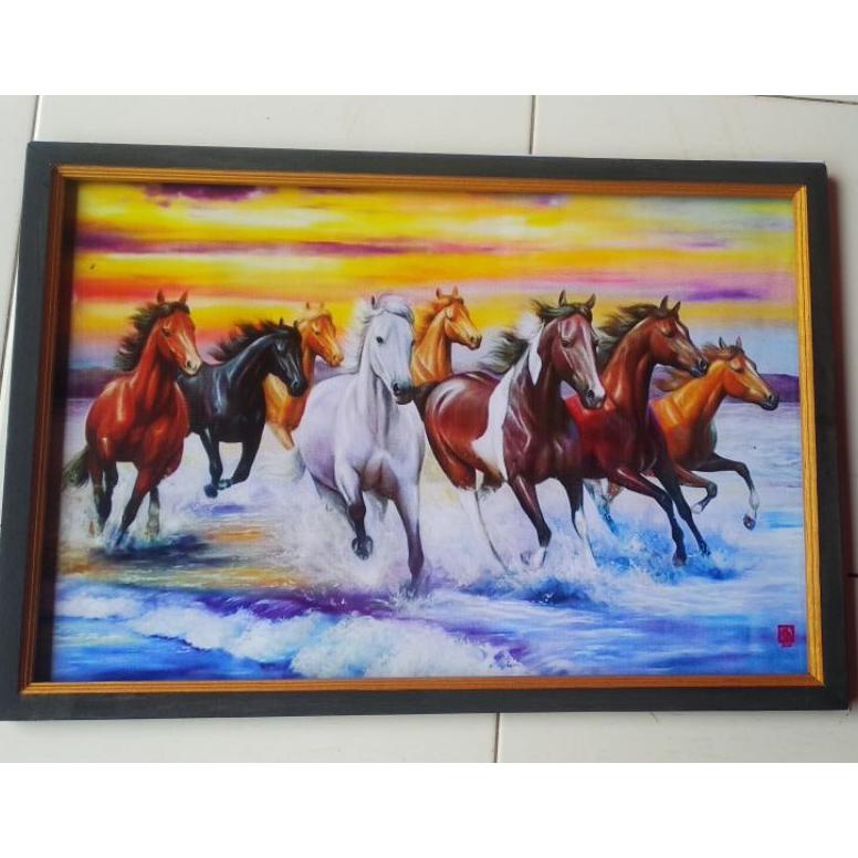 Jual Limited Lukisan Cetak Kuda Hoxy Berlari Plus Bingkai Ukuran 6545 ...