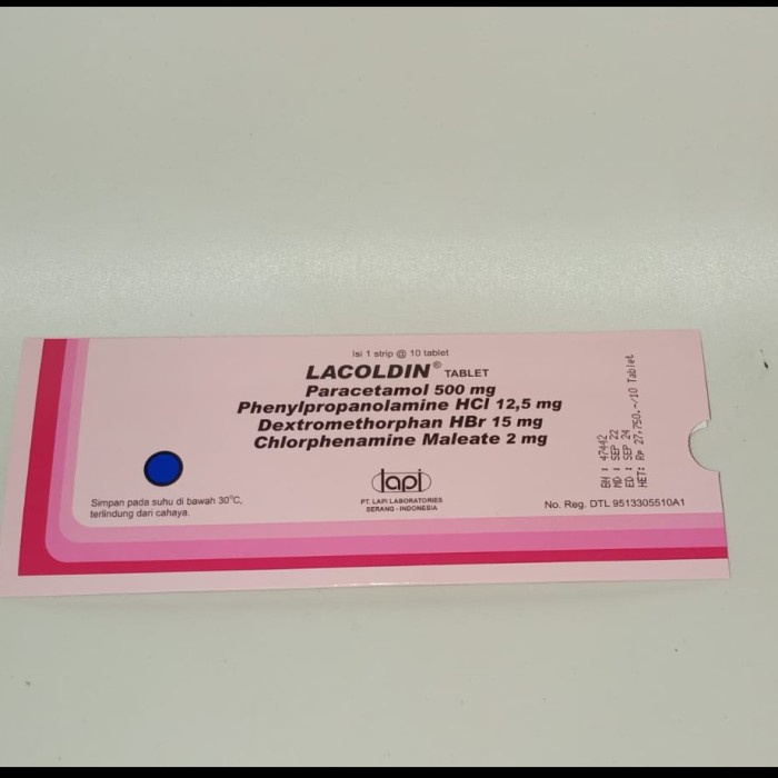 Jual Obat flu dan batuk kering Lacoldin Tablet | Shopee Indonesia