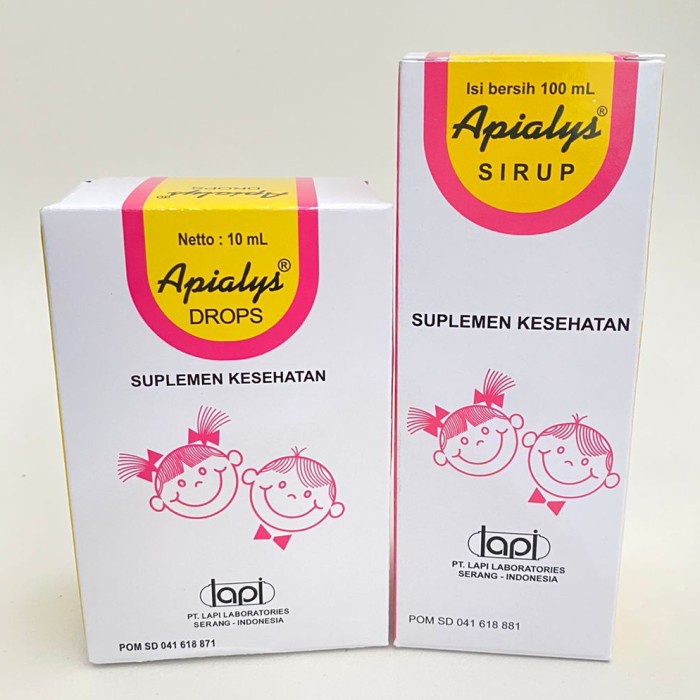 Jual Suplemen Multivitamin Anak Apialys Sirup 100 ml dan Drop 10 ml ...