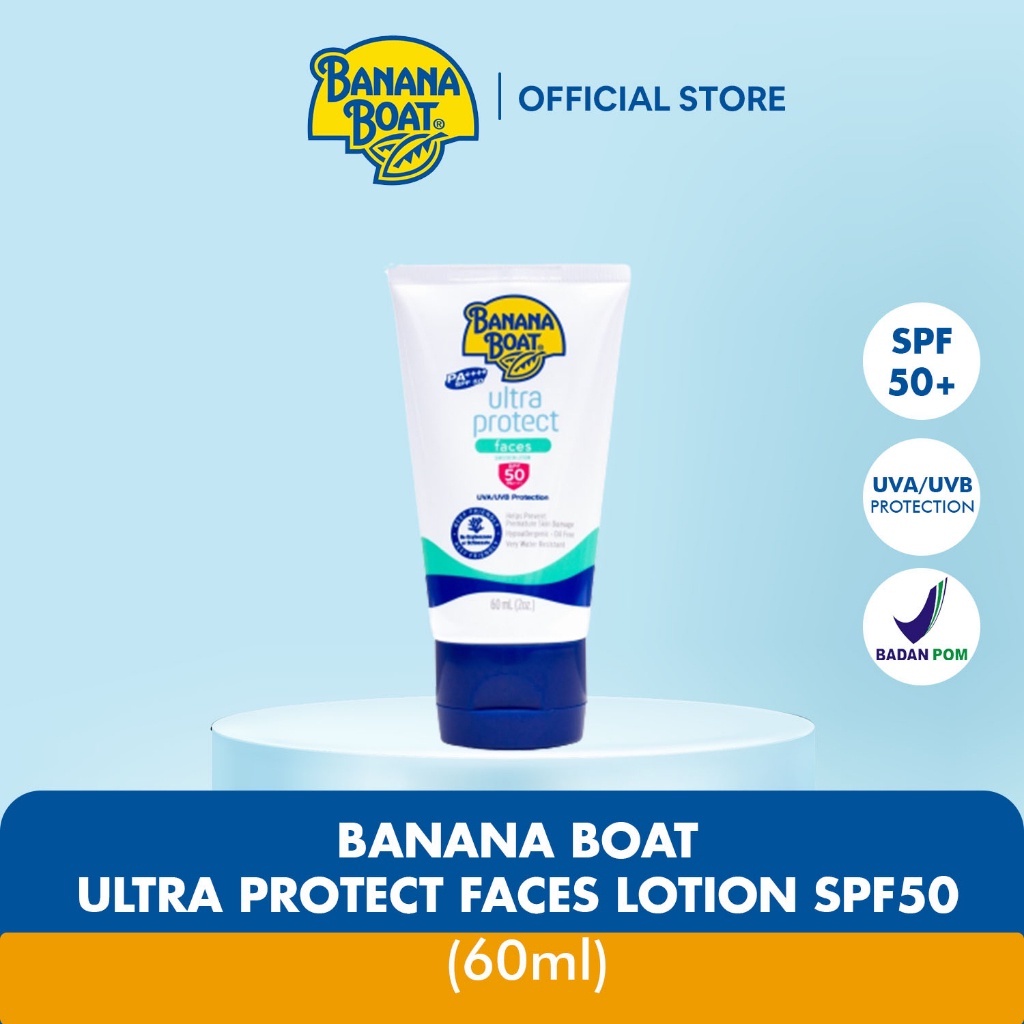 Jual Banana Boat Sunblock Ultra Protect Faces Lotion SPF 50 60 mL ...