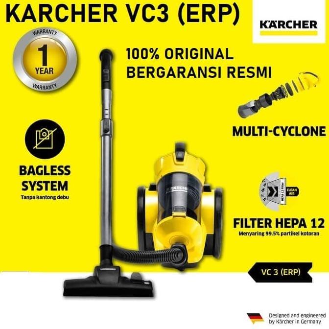 Jual Karcher VC3 Vacuum Cleaner Multi Cyclone Tech | Karcher VC 3 ERP | Shopee Indonesia