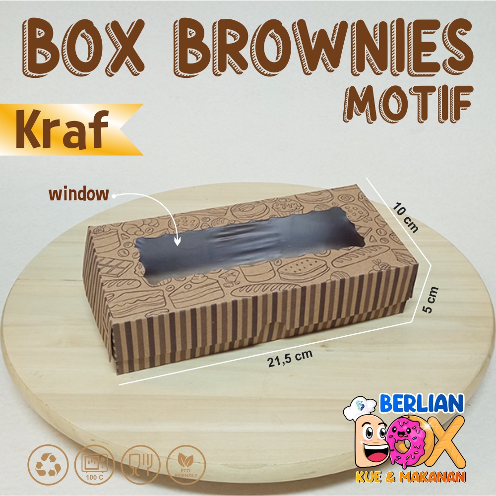 Jual Dus Brownies Motif Box Brownies Kraft Motif 21,5x10x5 /Box ...