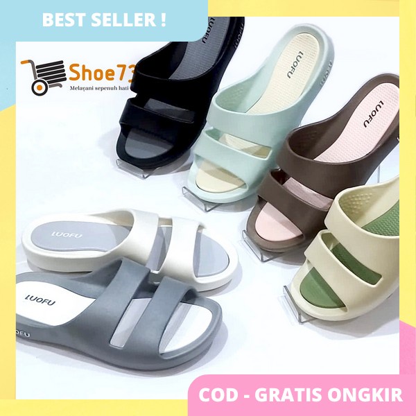 Jual Srndal Selop Size 36-40 Keren Tebal Slop Remaja Sandal Flat Murah ...