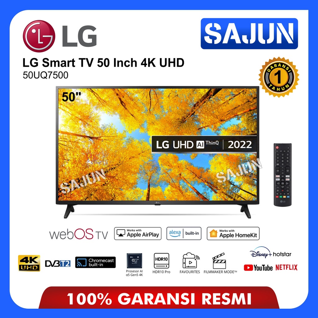 Jual LG LED TV 50UQ7500PSF UHD Smart TV 50UQ7500 4K TV 50UQ75 Free ...
