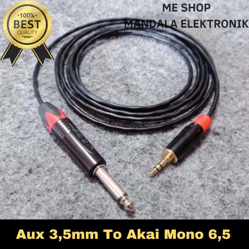 Jual kabel jack mini aux 3,5 to akai mono 6,5mm panjang kabel 50cm | Shopee Indonesia