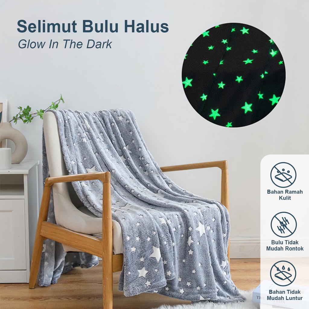 Jual Selimut Glow In The Dark Lembut Microfiber Premium Size Jumbo ...