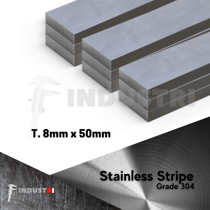 Jual Plat strip Stainless 8mm x 50mm Sus 304 strip harga per 1 cm ...