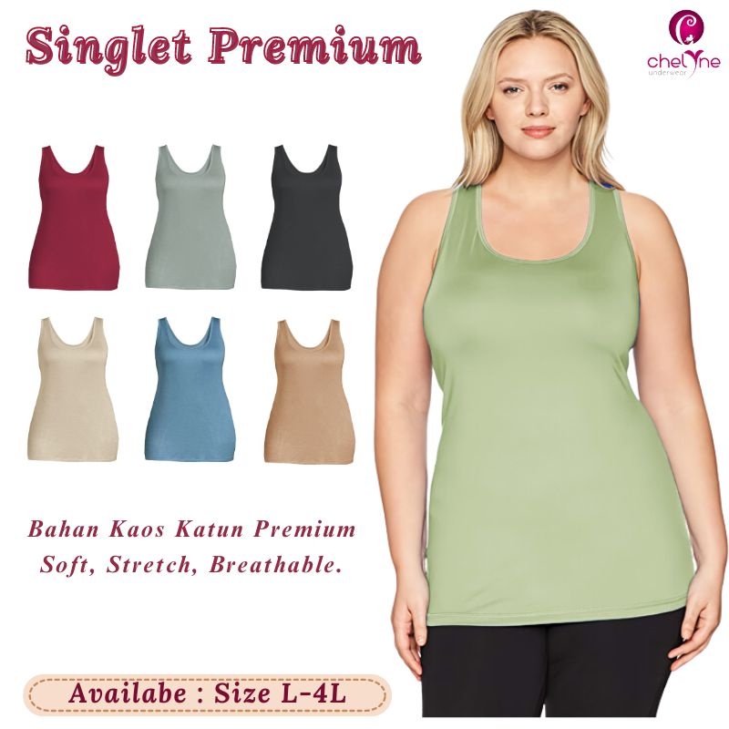 Jual Chelyne Singlet Atasan Premium K2990 L - XXXL (4L) - Daleman/Camisole Harian Standar Size ...