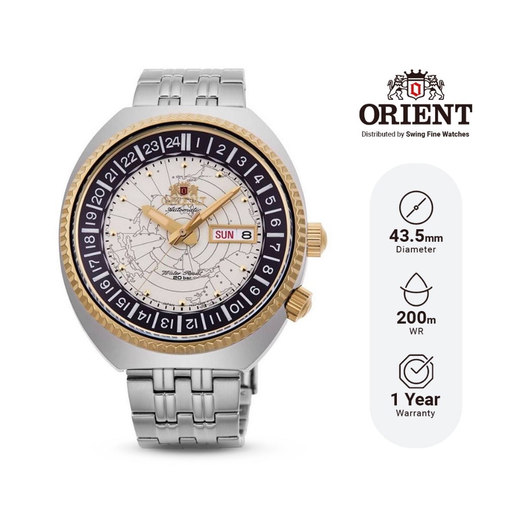 Jual Jam Tangan Pria ORIENT RA-AA0E01S Revival World Map Automatic Stainless Steel Original ...