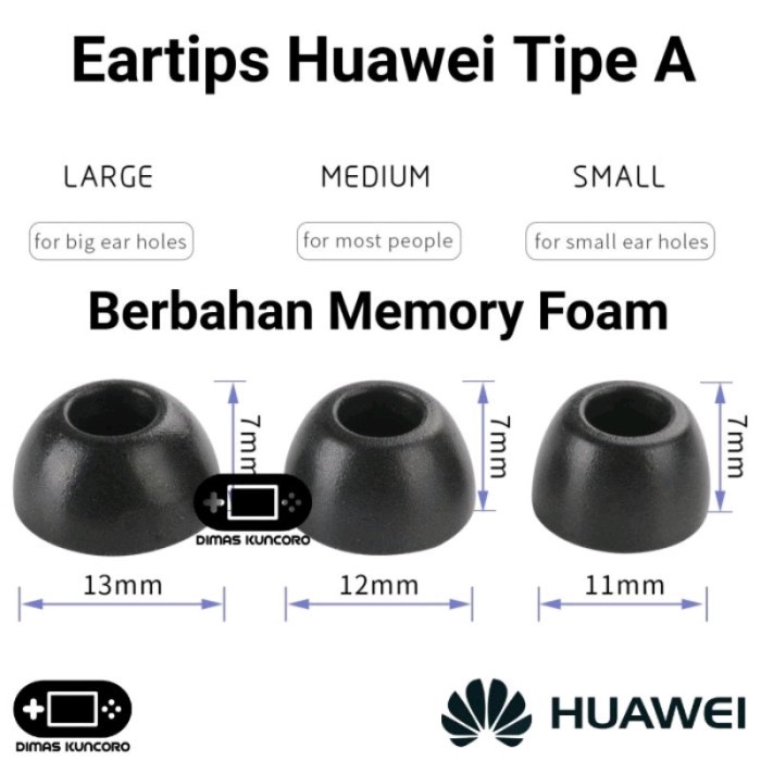 Jual Eartips Huawei Tipe A Ear Tip Tips Freebuds 4I 5I Memory Foam Busa ...
