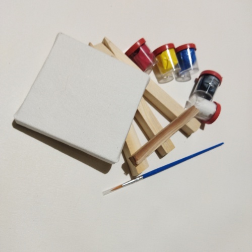 Jual mini kanvas ukuran 10x10 cm set canvas lukis set 5 warna dasar ...