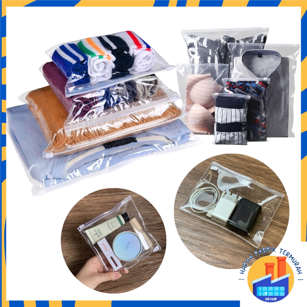 Jual HPT Ziplock Bag Pvc Transparan Bening Travel Pouch Serbaguna Polos ...