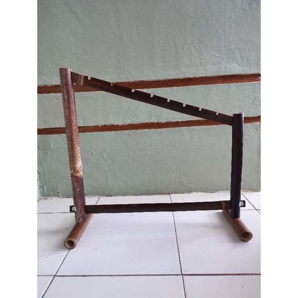 Jual stand angklung 2 tabung bambu hitam | Shopee Indonesia