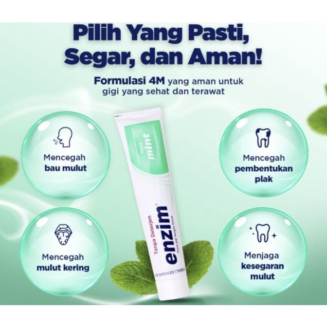 Jual ENZIM MINT 63 GRAM & 124 GRAM ( PASTA GIGI ENZIM ) | Shopee Indonesia
