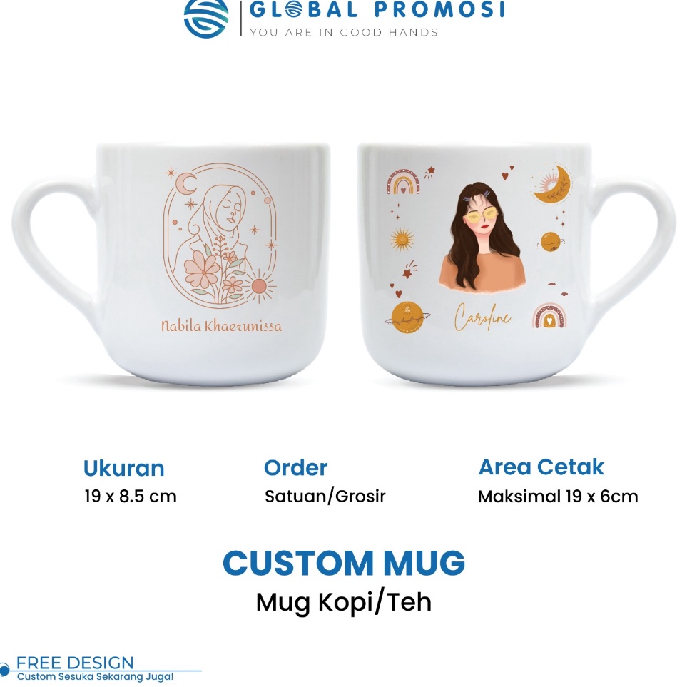 Jual Diskon Mug Kopi/Teh Gelas Custom Sablon Cetak Satuan/Grosir Khusus ...