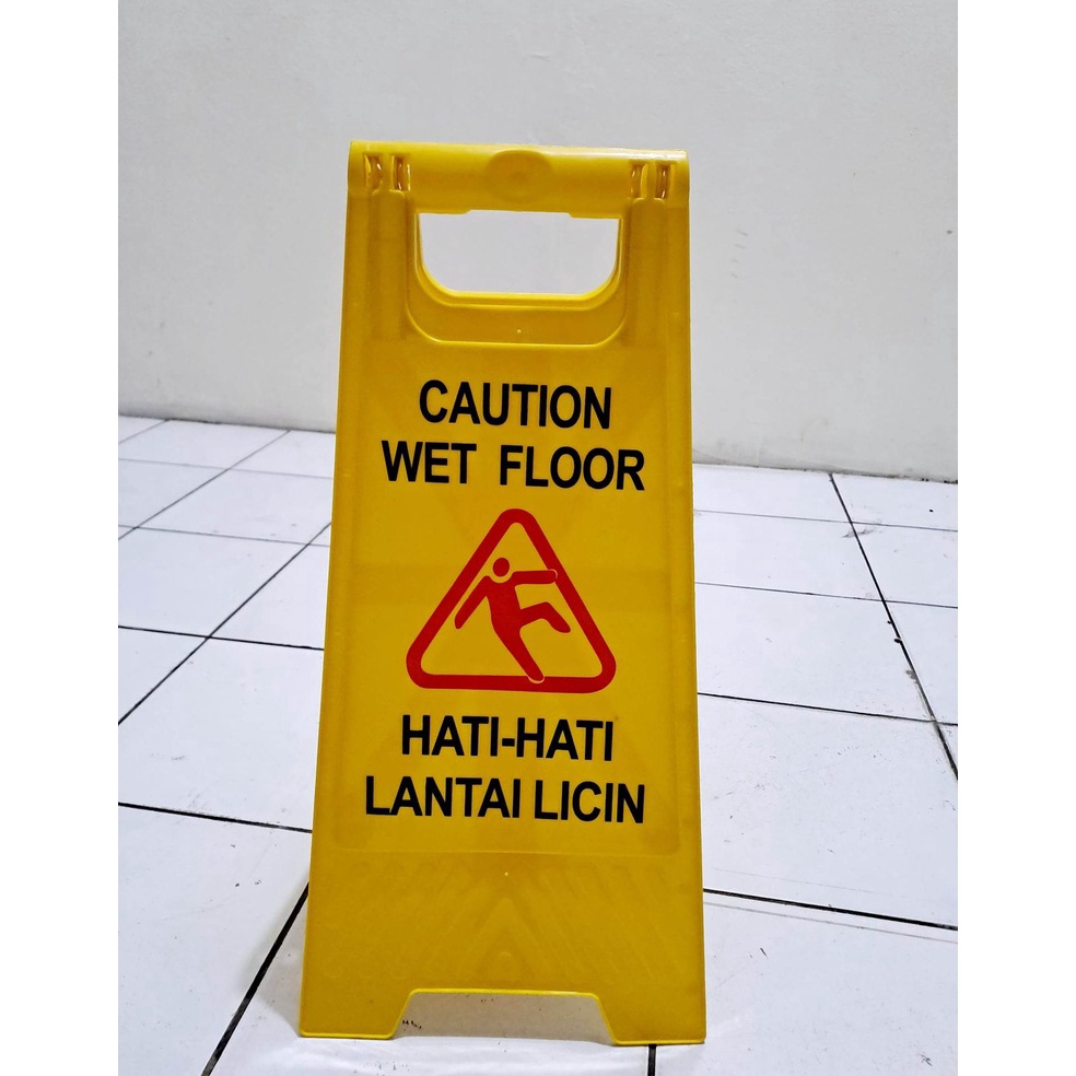 Jual SIM Warning Sign Floor Wet Floor Papan Peringatan - Lantai Basah ...