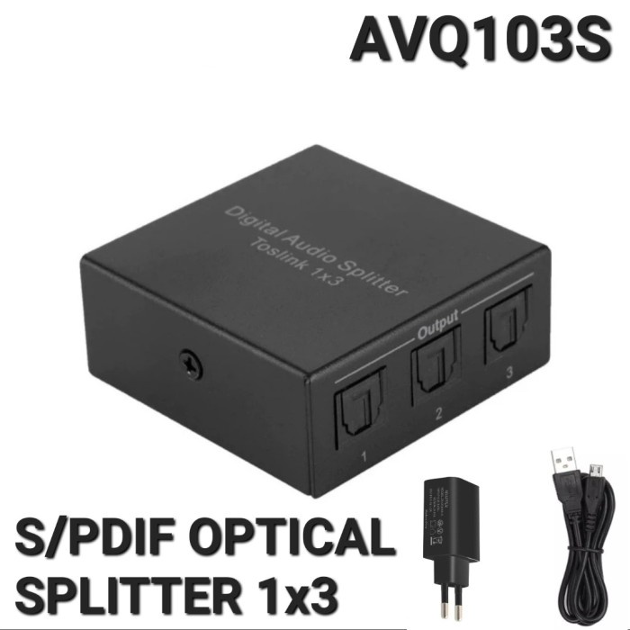 Jual AVPRO SPDIF TOSLINK DIGITAL OPTICAL AUDIO SPLITTER AMPLIFIER 1X3 W ...