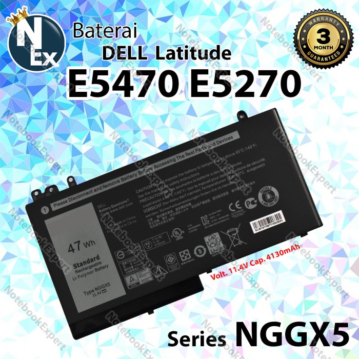 Jual Baterai Battery DELL Latitude E5470 E5270 Series NGGX5 Original ...