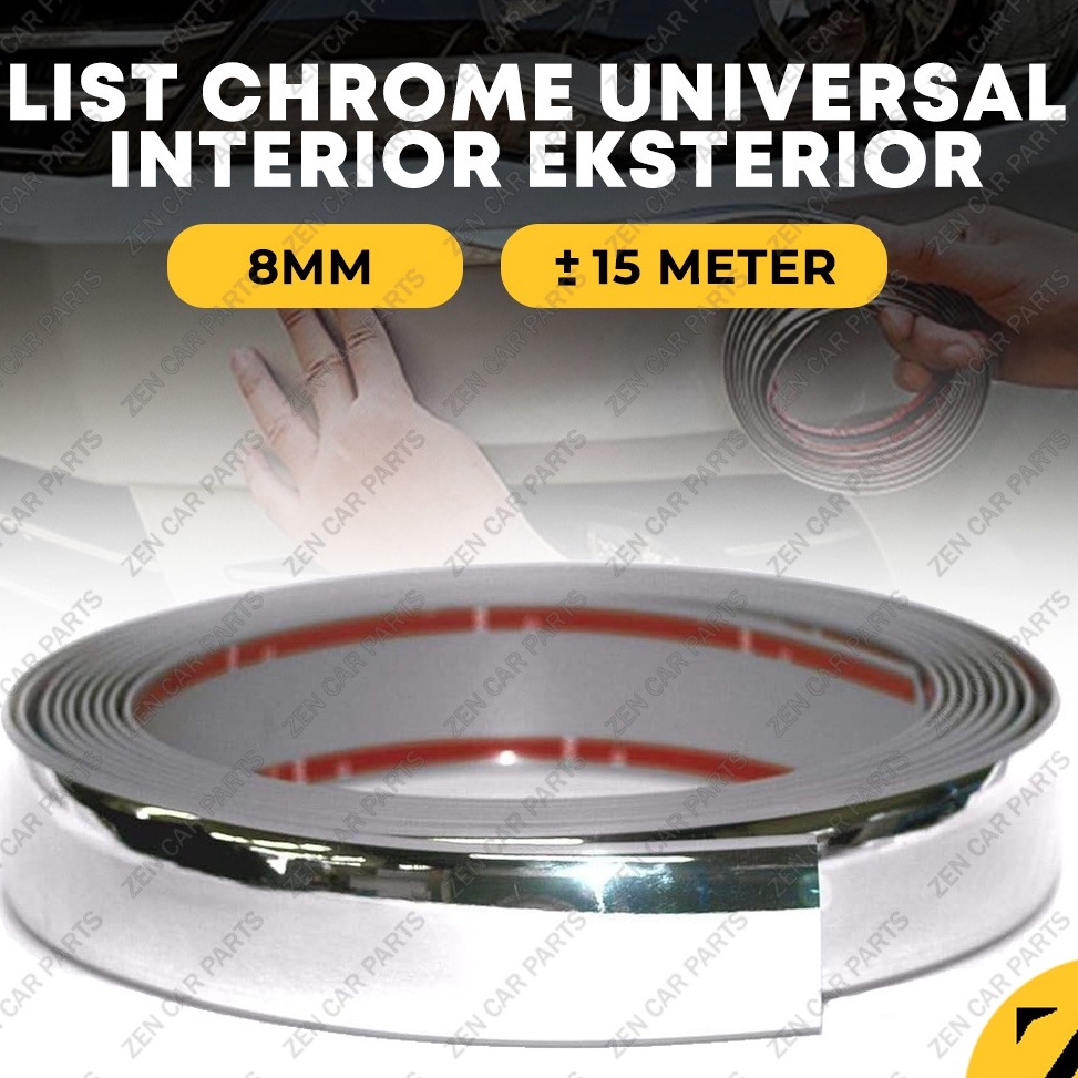 Jual -TcT List chrome moulding strip silver jendela bumper lis pintu ...