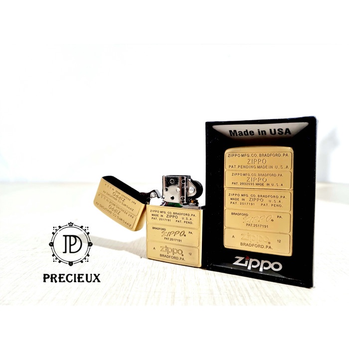Jual Korek Api Zippo Yellow Gold Font Emas Original Ping Sound ...