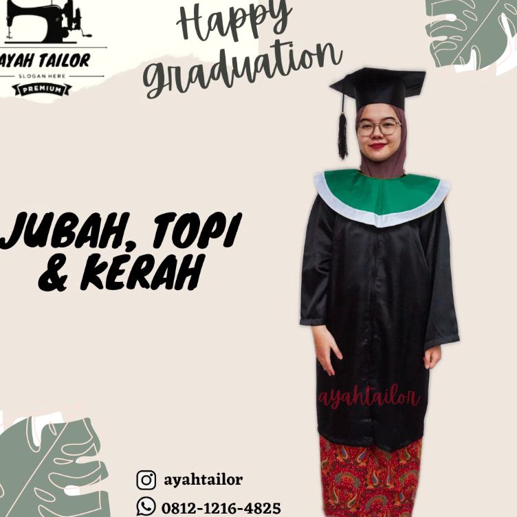 Jual Kode3u8Ti BAJU TOGA JUBAH WISUDA DEWASA SMP SMA SARJANA HIJAU LIST ...