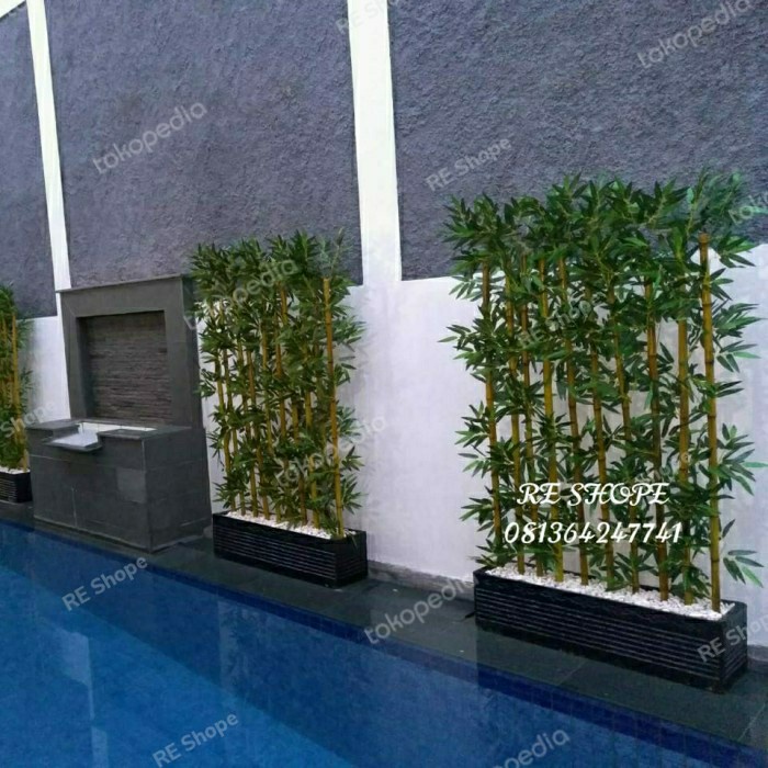 Jual bunga plastik/bunga artificial/Partisi Bambu Pohon Hias Plastik ...