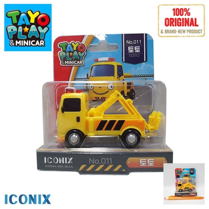 Jual FLASH SALE!!! ICONIX TAYO THE LITTLE BUS PLAY MINICAR TOTO TOWING ...