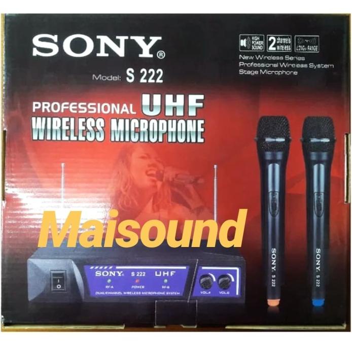 Jual MICROPHONE SONY S 222 MIC WIRELESS SONY S222 HANDHELD 2 MIC BAGUS ...