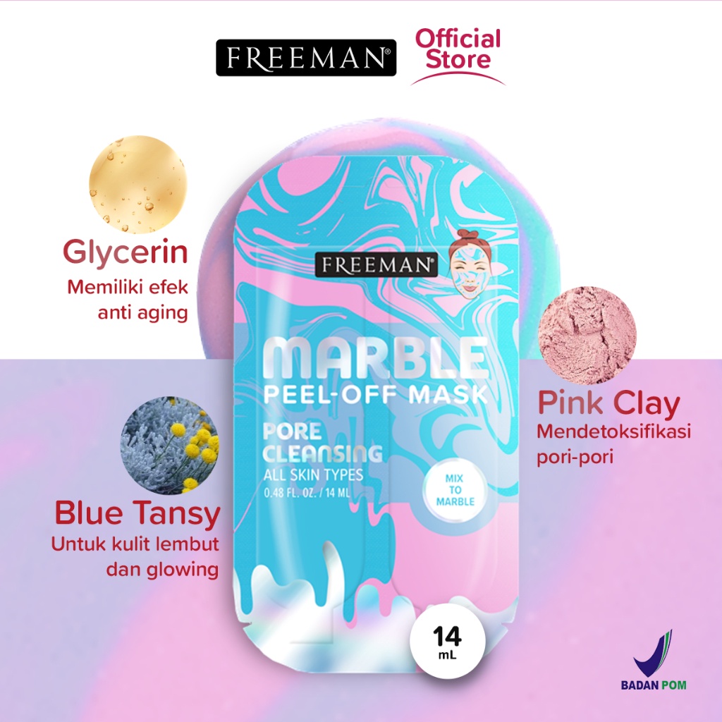 Jual Freeman Marble Pore Cleansing Peel Off Mask 14ml Sachet | Shopee ...