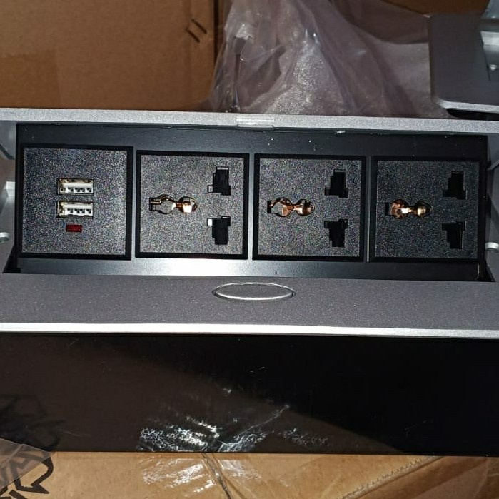 Jual Stop Kontak Meja Lantai Tanam 3 Colokan Power 2 Socket Usb Port ...