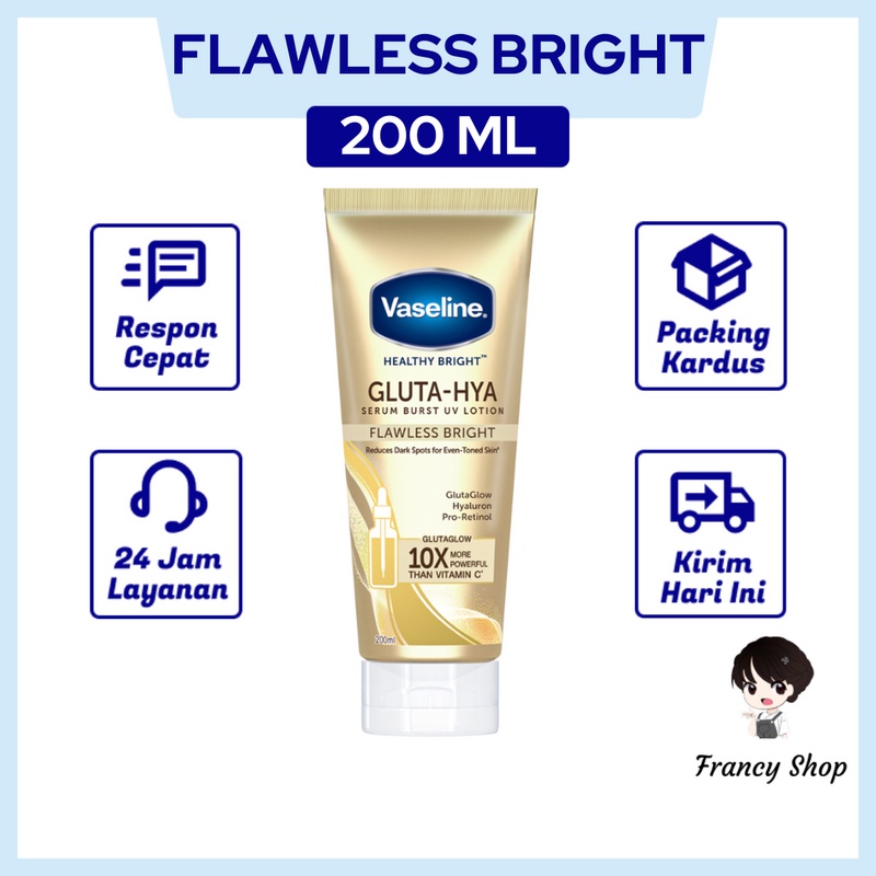 Jual Vaseline Healthy Bright Gluta Serum UV Lotion Hand Body Lotion 200 ...