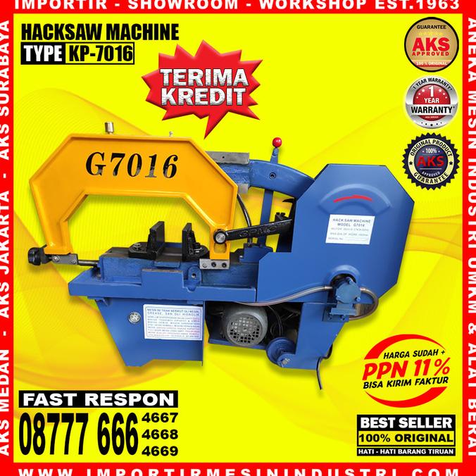Jual Mesin Potong Besi Bandsaw Hacksaw Machine 0,37Kw Aks - Kp - 7016 ...