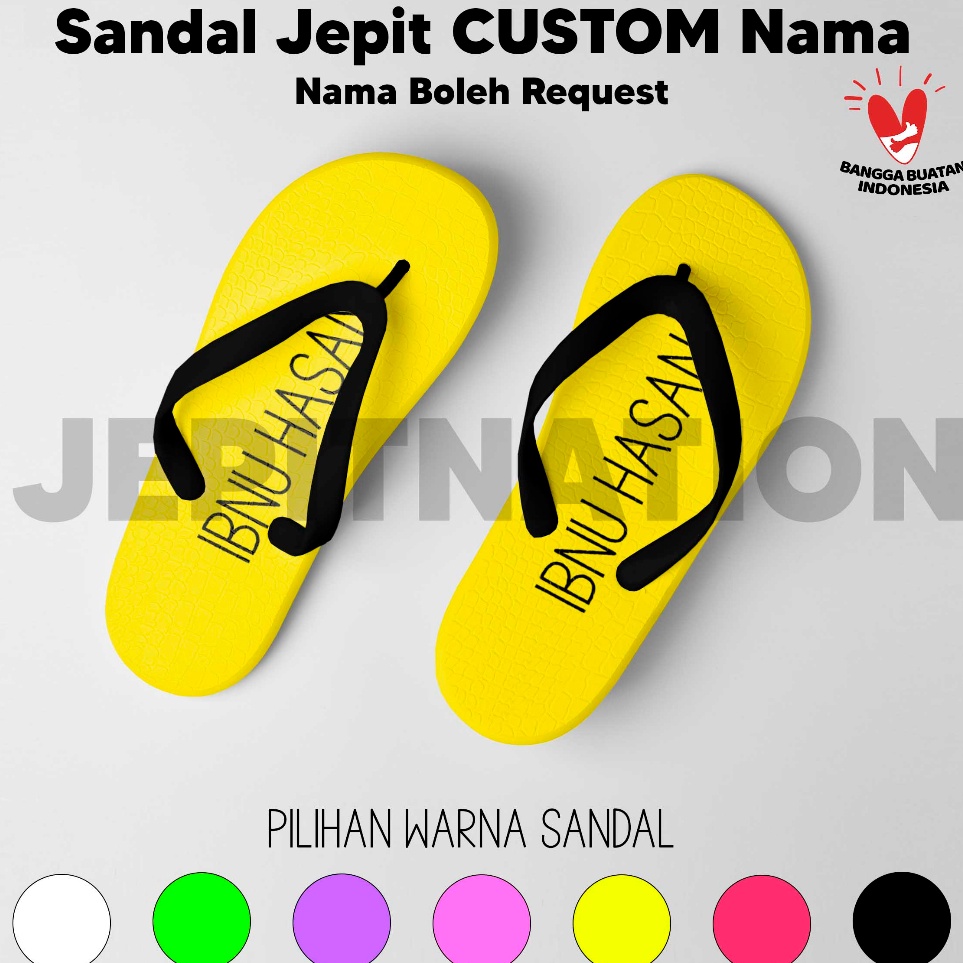 Jual GADR-9 [CUSTOM NAMA] Sandal Jepit ANAK Polos Rainbow Sendal Wudhu ...