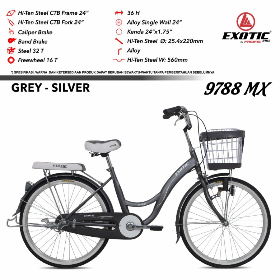 Jual sepeda City Bike CTB 24" EXOTIC ET-9788 MX Original Garansi 5 ...