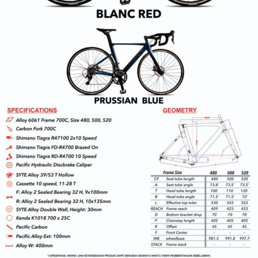 Jual 700C ROAD BIKE PACIFIC PARADOX RS ORIGINAL GARANSI 5 TAHUN ...