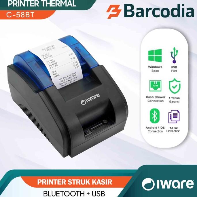 Jual Mini Printer Kasir Iware Q58Bt Eppos/Panda Android (Usb+Bluetooth ...