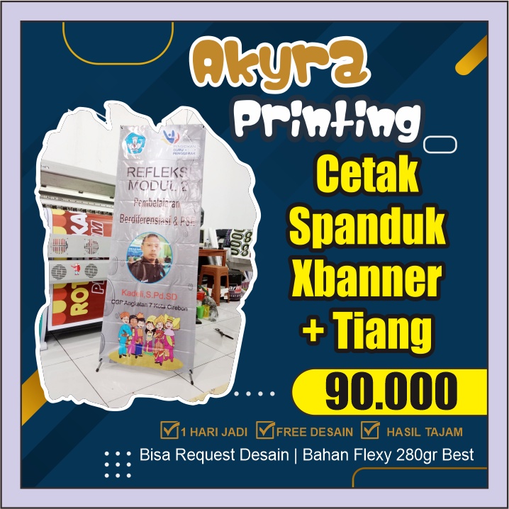Jual Spanduk ukuran 60x160 + Tiang Xbanner / BISA REQUEST | Shopee Indonesia