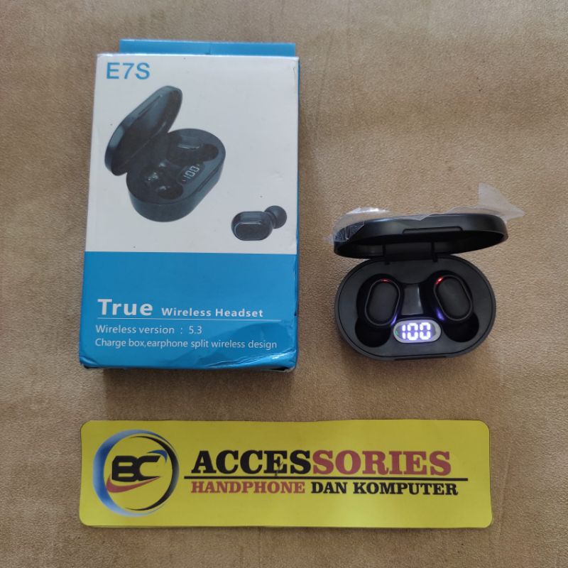 Jual Headset Bluetooth E7S TWS Desain Digital Dengan Mic LED TWS Display | Shopee Indonesia