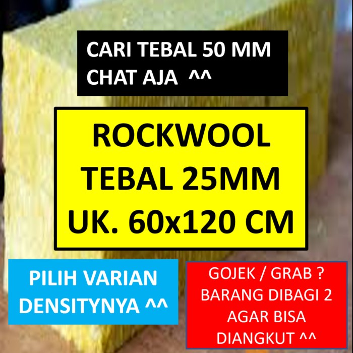 Jual Peredam Rockwool Tebal 25 Mm - Ukuran 60X120Cm - Tombo | Shopee ...