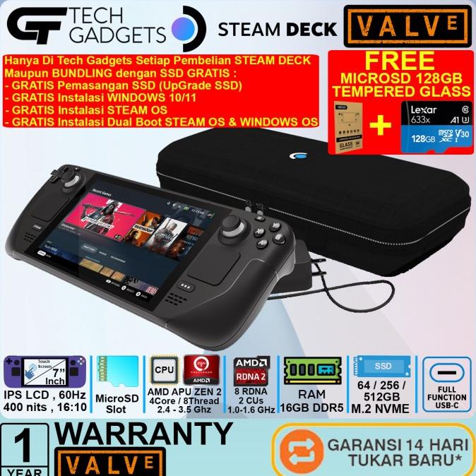 Jual Steam Deck Valve Handheld Gaming Pc 64Gb 256Gb 512Gb Steamdeck ...