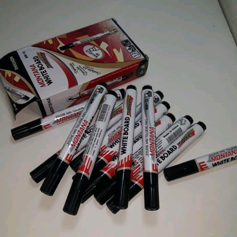 Jual (12pcs) SPIDOL MONTANA WHITE BOARD |SPIDOL MARKER |SPIDOL HITAM ...