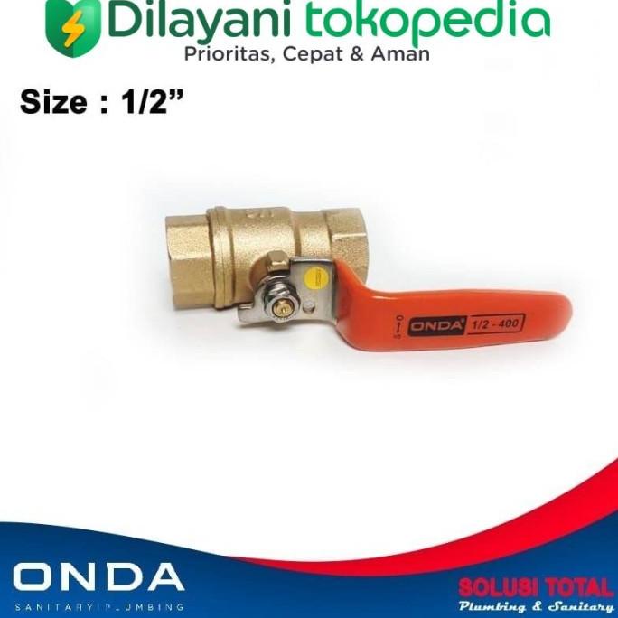 Jual Ball Valve Kuningan / Brass 1/2" Onda 1/2 Inch Stop Kran Keran ...