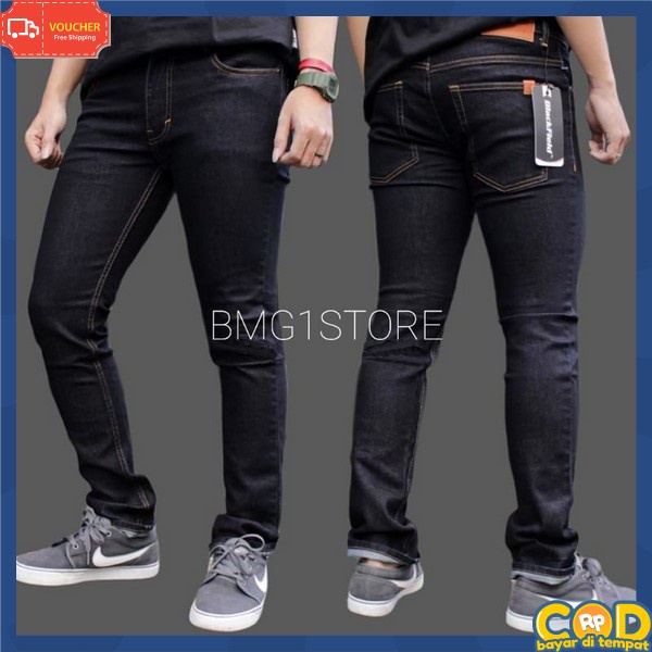 Jual Bahan Bagus Mela Street Jean Skinny Cowo Hitam Celana Levis Celana ...