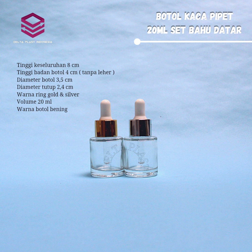 Jual Botol kaca pipet 20ml bening / Botol pipet 20ml ring almunium ...