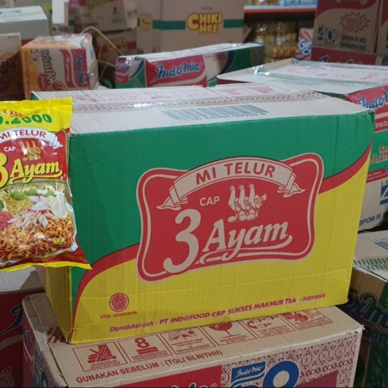 Jual Mi telur cap 3 ayam harga per 1karton isi 24/mie parcel lebaran ...