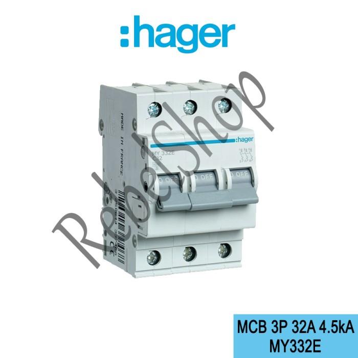 Jual Hager Mcb 3P 32A My332E 4.5Ka 3 Phase 32 Ampere Sni - Triple Pole | Shopee Indonesia