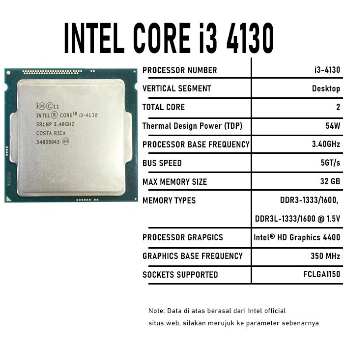 Jual processor intel core i3 4130/4150/4160/4170 lga 1150 | Shopee Indonesia