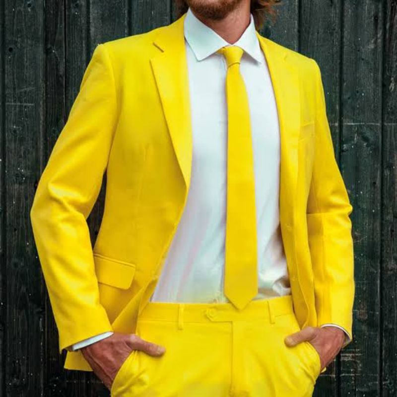 Jual Jas Blazer Pria Kuning - Jas Kuning - Blazer Kuning | Shopee Indonesia