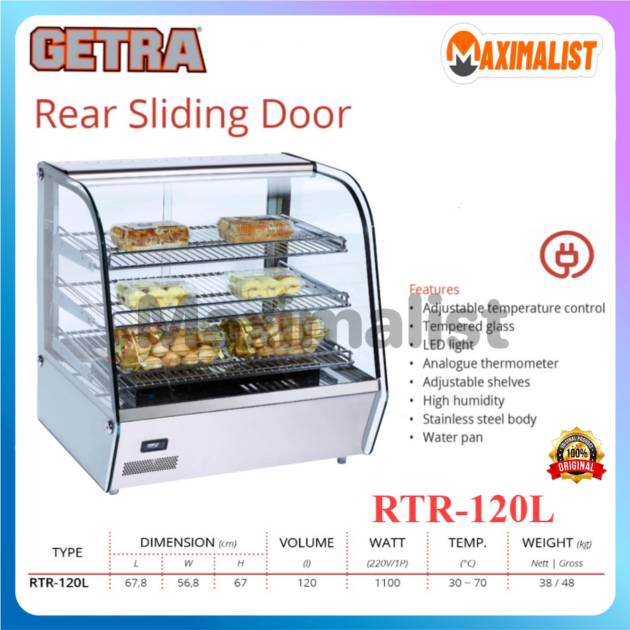 Jual SHOWCASE WARMER GETRA RTR-120L Etalase Penghangat Makanan Food ...