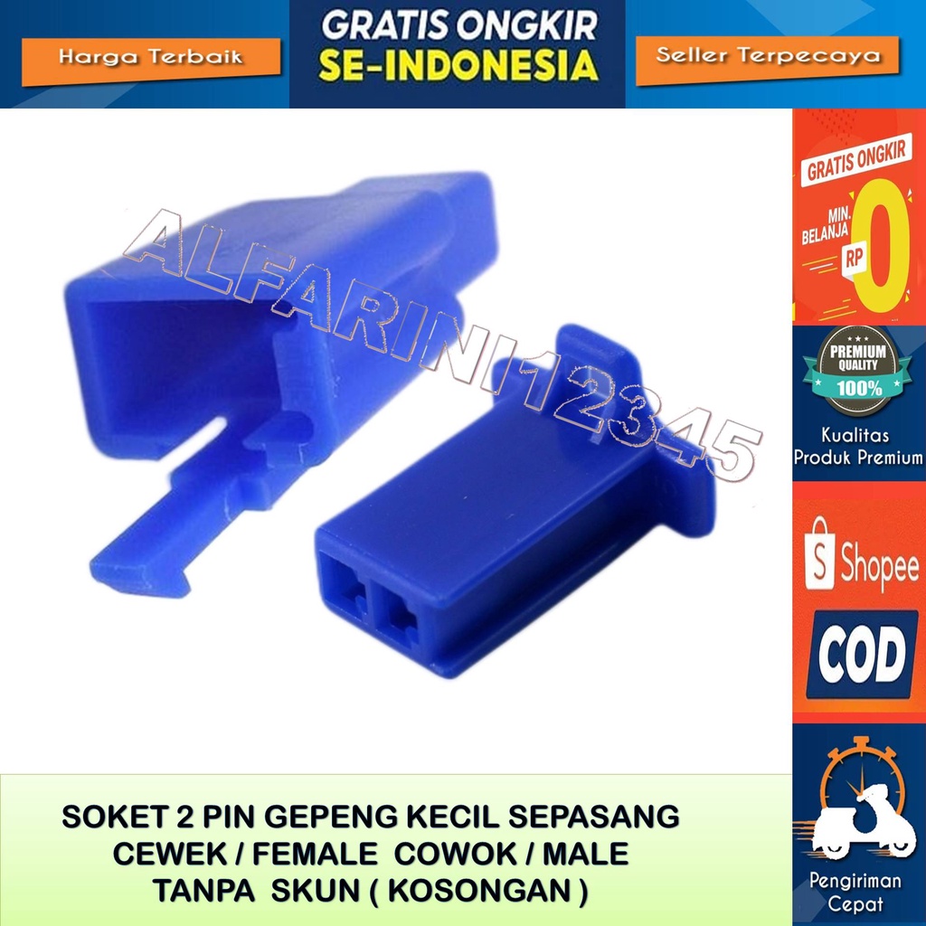 Jual Soket Kabel gepeng 2 Pin kecil Sepasang Cewek Cowok Male Female ...